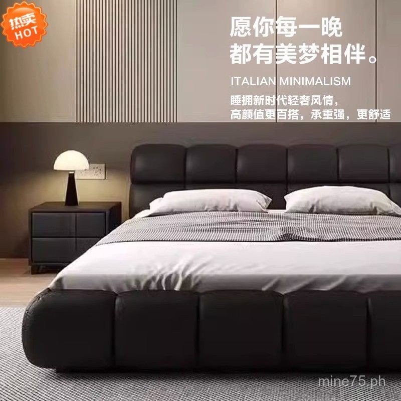 Puff Bed Cream Style Light Luxury Modern Fabric Bed2023New Small Apartment Master Bedroom Double ...