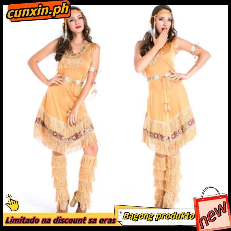 Halloween Costume Cleopatra Primal Person Native Costume Fringed Indian ...