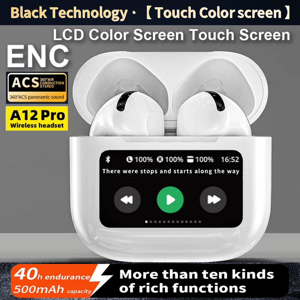 【AI earphone】A12 Pro Enc Noise Cancelling Wireless Tws Earphone with ...