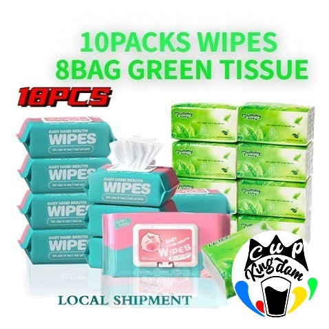 18PCS Combo Unscented 10 packs Bella Wipes 80 sheets per pack Hand ...