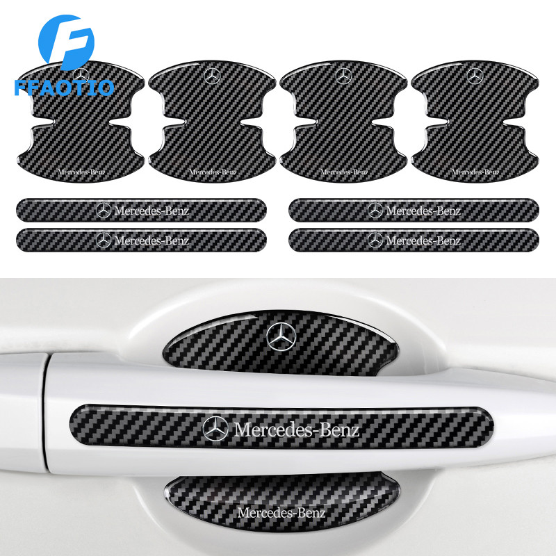 FFAOTIO Carbon Fiber Car Door Handle Protector Door Bowl Sticker For ...