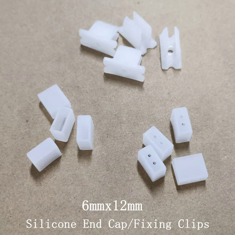10pc 50pcs 100pcs Silicone End Cap, No Hole, 2 pin hole For 6x12mm, LED ...