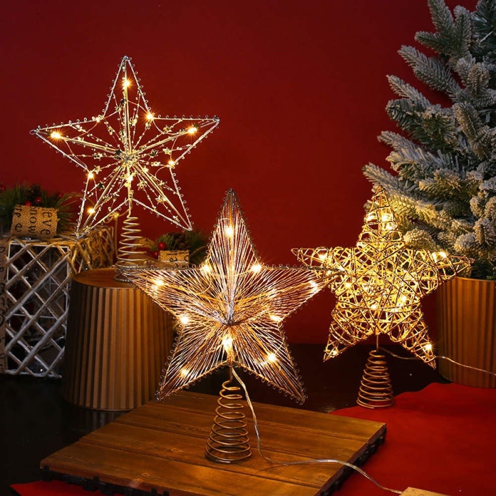 Christmas Tree Toppers 20cm Large Glitter StarChristmas Tree Toppers ...