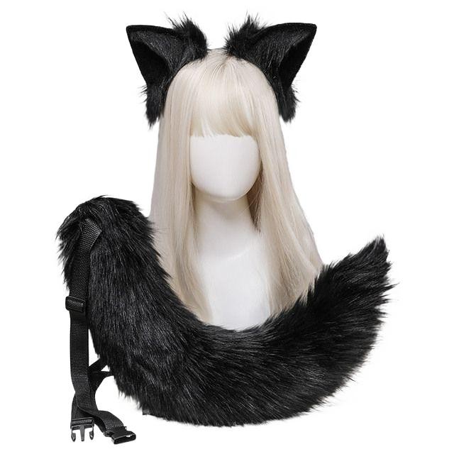 COSPLAY Fox Ears Hair Accessories Fox Tail Plush Fox Mother Beast Ears ...