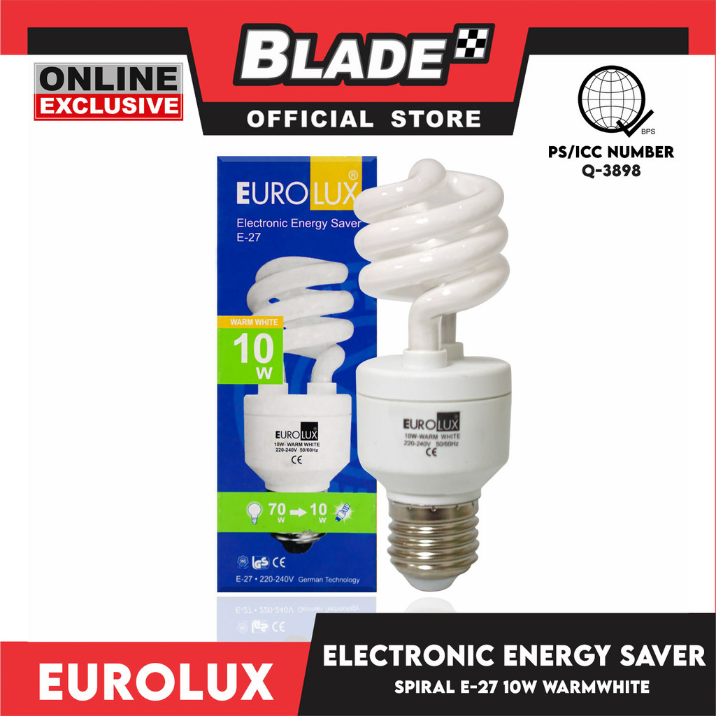 Eurolux Led Bulb Spiral 10W Warm White E-27 Electronic Energy Saver 220 ...