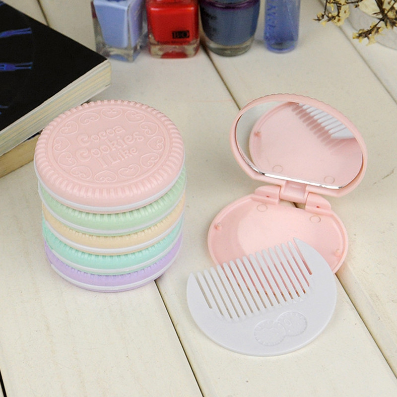 【Shines】 Chocolate Biscuit Round Folding Make Up Mirror Ins Kawai ...