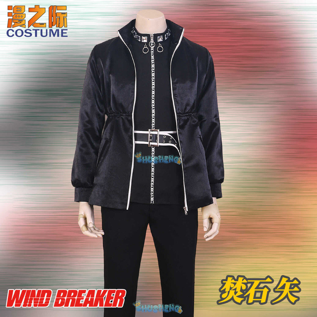 Anime WIND BREAKER Chika Takiishi Cosplay Costume Wig Black Uniform ...