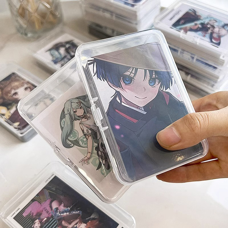 GMARTY 1/3pcs Transparent Plastic Boxes Playing Cards Container Storage ...