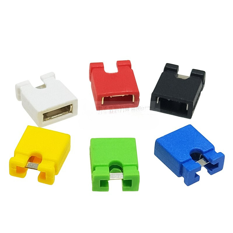 2.54mm Spacing Jumper Cap Short Circuit Block Black White Red Blue ...