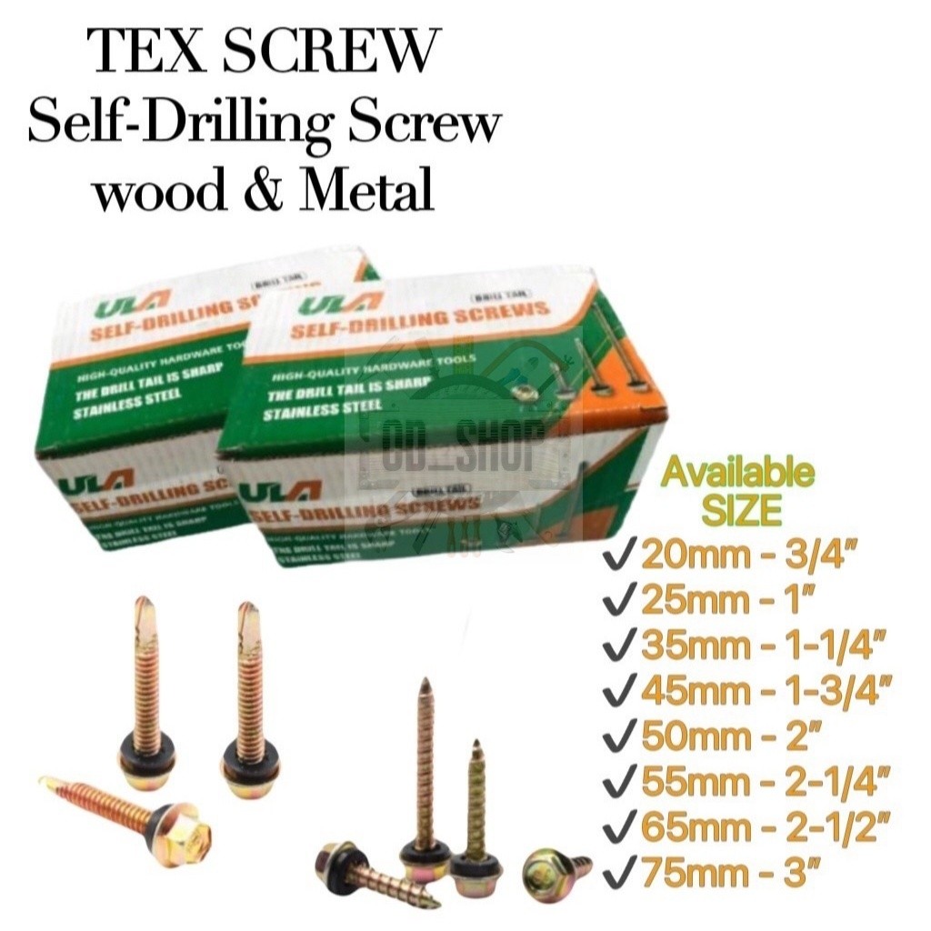 Tex Screw for Wood and Metal 1‘’1-1/2‘’ 2‘’ 2-1/2" 3" (PER MOTHER BOX ...