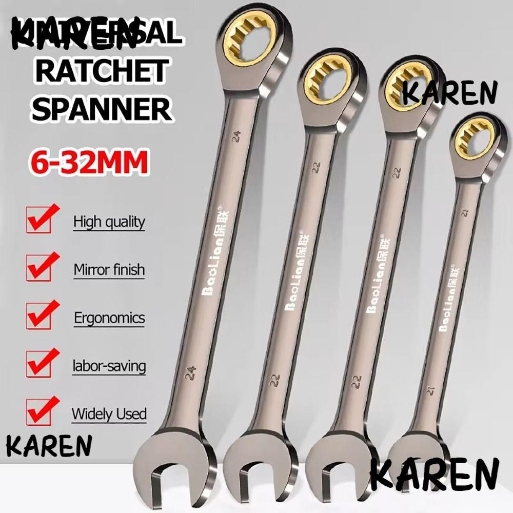 KAREN 1Pcs Ratchet Wrench, Hardware Hand Tool Double-ended Open-end Two ...