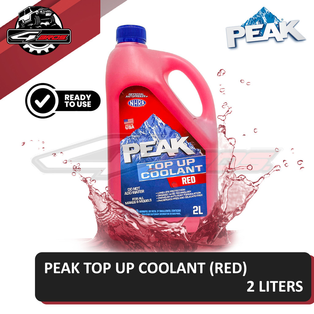 Peak Top Up Coolant 2 Liters Red (Ready To Use) | Shopee Philippines