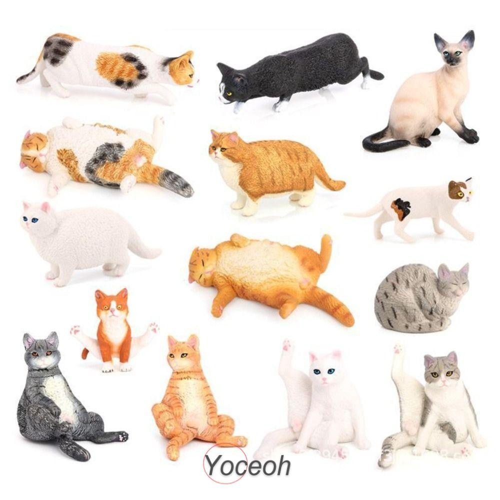 YOCEOH Realistic Pet Figurines, Lifelike Siamese Ragdoll Persian Cat ...