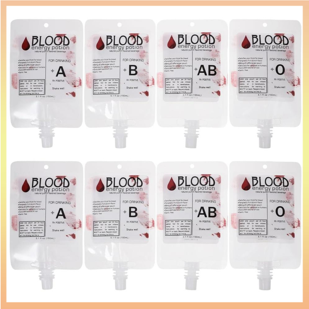 Pre-Filled Fake Blood Bags Transparent Iv Bags Plastic 10-Pack Drink ...