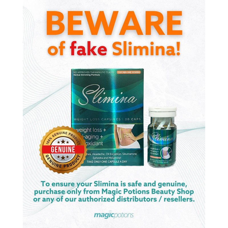 Authentic SLIMINA Weight Loss Capsule STRONG FORMULATION Fat Burner ...
