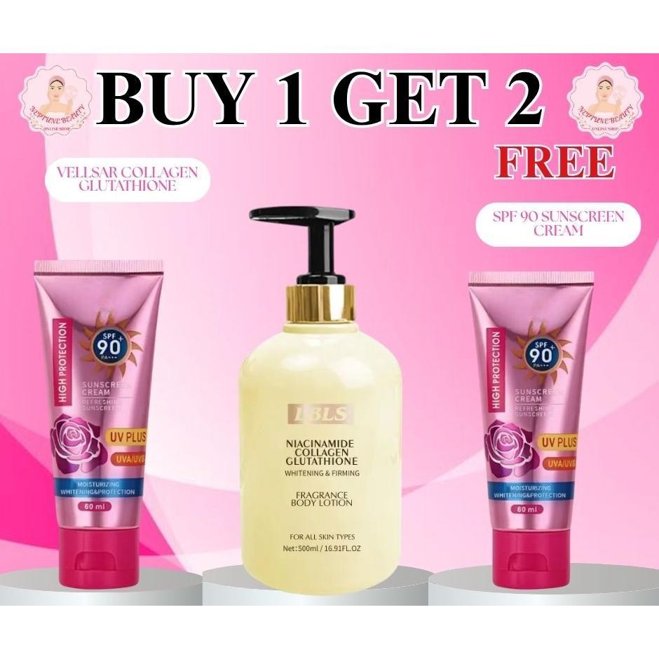 (BUY 1 GET 2) LBLS COLLAGEN LOTION + VELLSAR SPF 90++++ SUNSCREEN ...