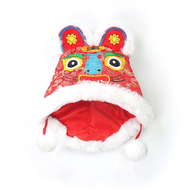 Traditional Chinese Style First Birthday New Year Tiger Hat Hundred ...