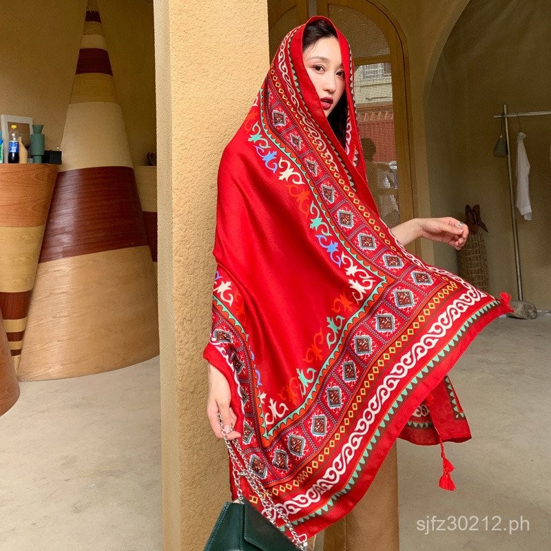 Desert Ethnic Style Beach Shawl Summer Large Scarf Dual-use for Photos ...