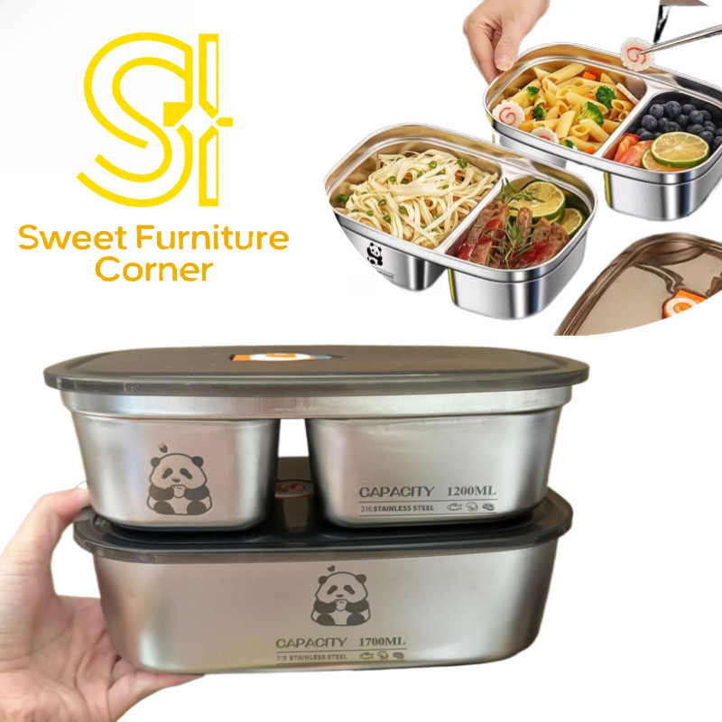 SFC Panda Bento Box 304 Stainless Steel Kids Lunch Container Fresh ...
