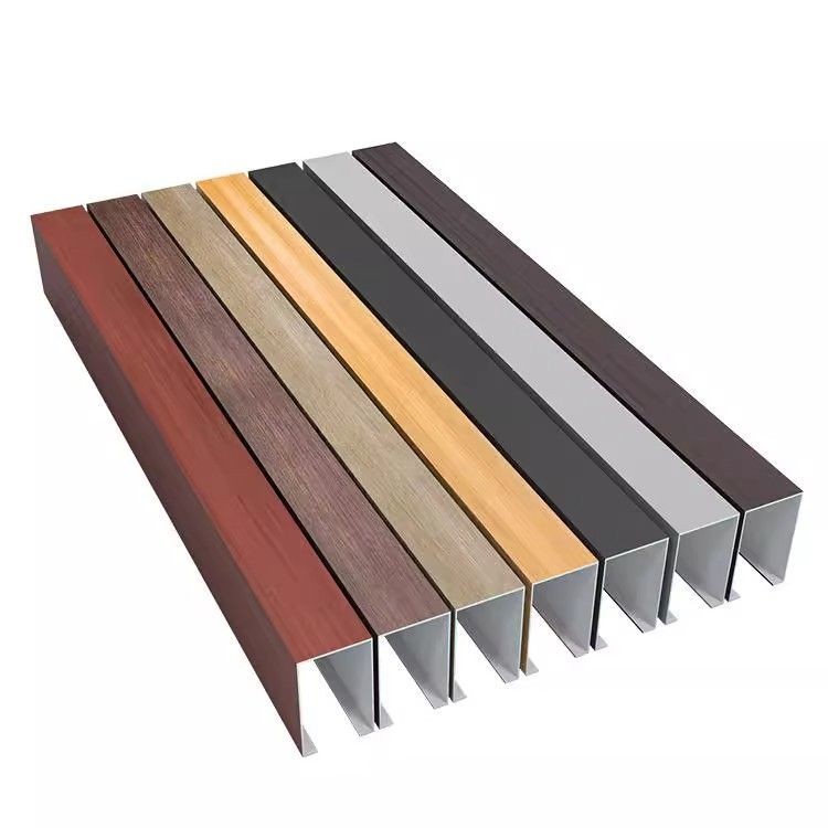 Wooden ceiling square tube, aluminum alloy square tube, U-shaped square ...