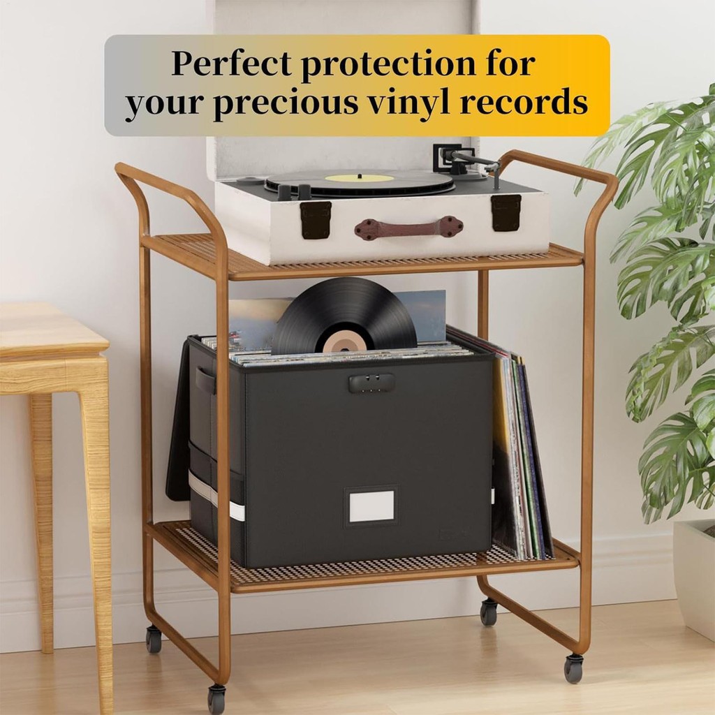 Foldable Vinyl Record Storage Box Portables Multi-functional Organizer ...