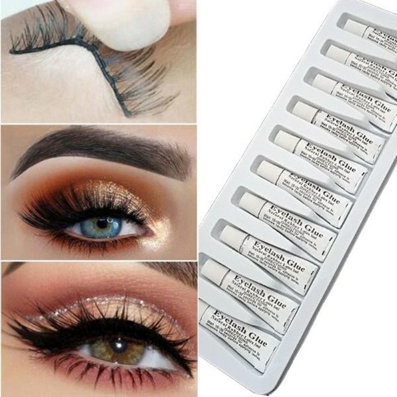 10pcs/set Mini Eyelash Extension Glue Fast Dry Long Lasting Grafting ...
