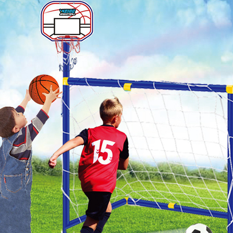 Basketball Hoop And Soccer Goal Net Combo Easy Assembly Sports Toy For ...