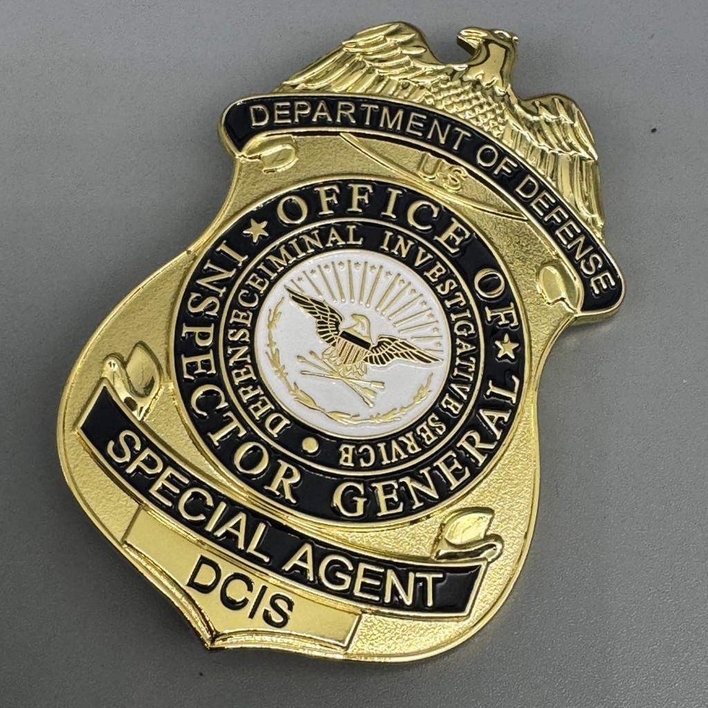 American Defense Criminal Investigation Bureau Agent Pure Gold Badge ...