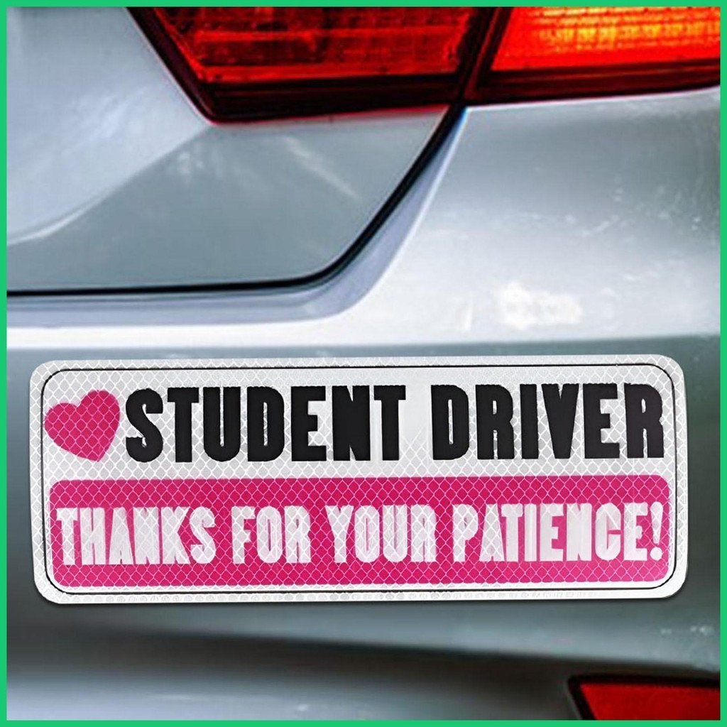 Student Driver Sticker Magnet For Car High-Visibility Reflective New ...