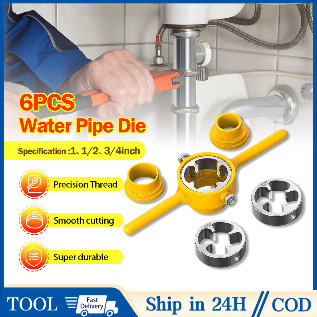 6pcs Plastic Pipe Threading Mold Makes PVC Pipe Threader NPT Thread Tap ...