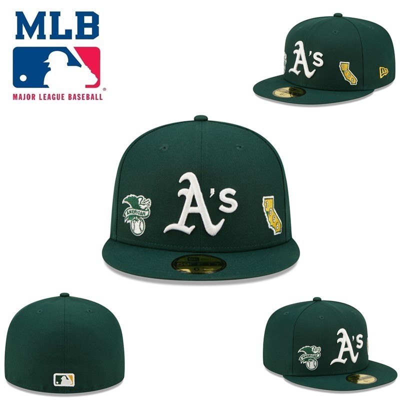 AA MLB Auckland Athletics Fashion Flat Edge Sports Baseball Hat New Era ...