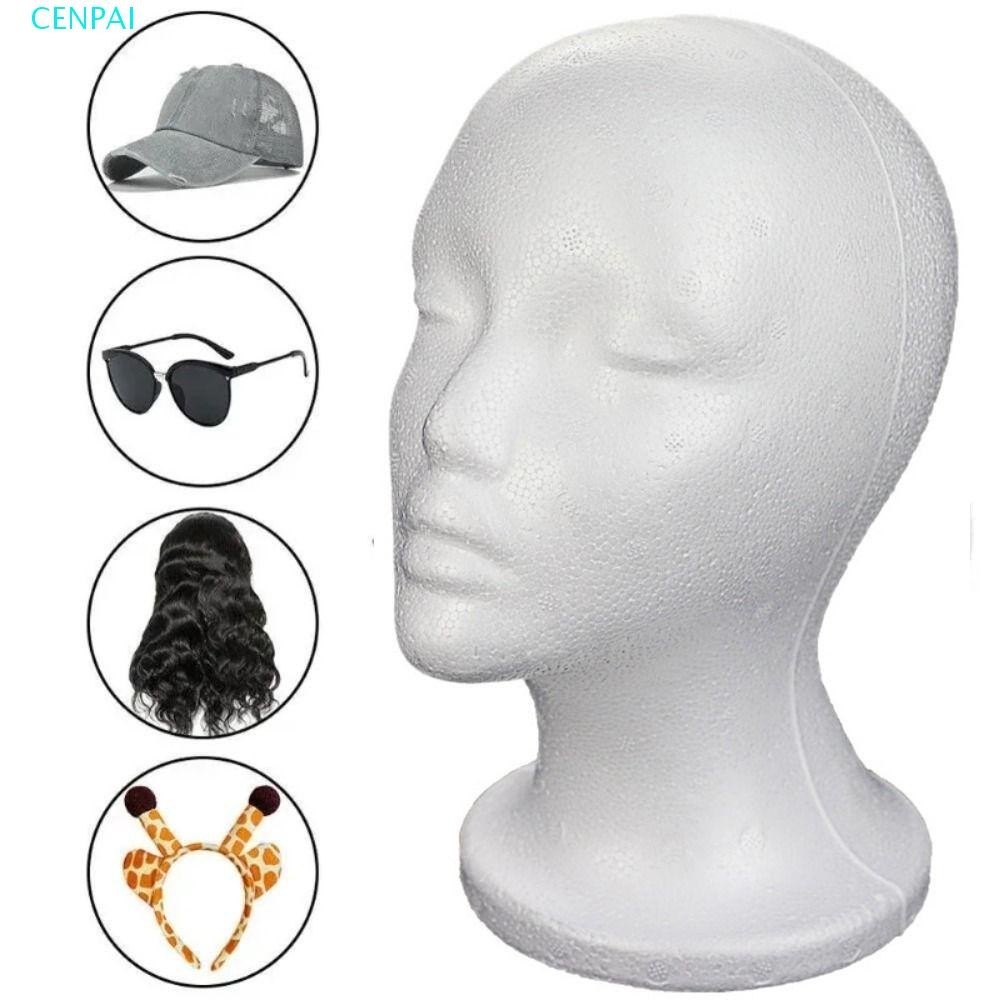 CENPAI Foam Head Model, White Stable Base Female Mannequin Head ...
