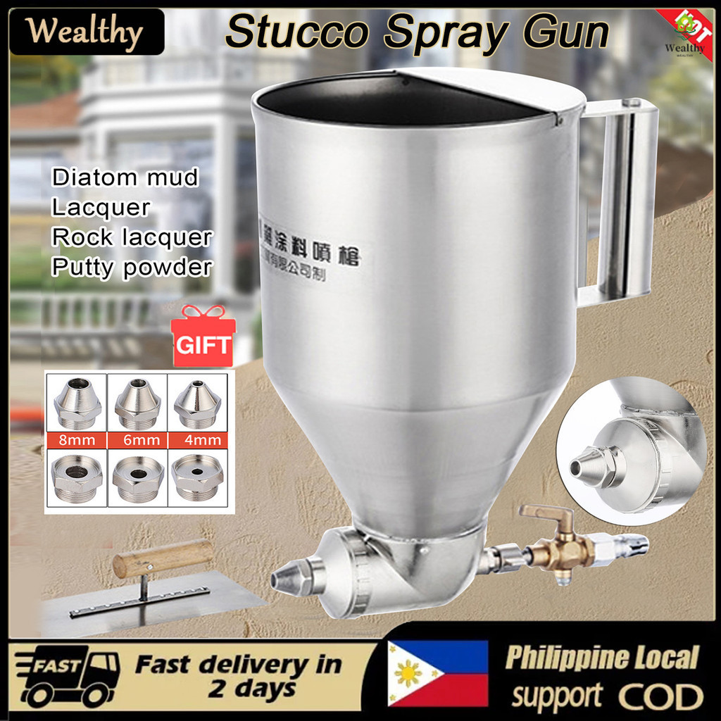 Local delivery Stucco Spray Gun Cement Mortar Sprayer Hopper Jet Paint ...