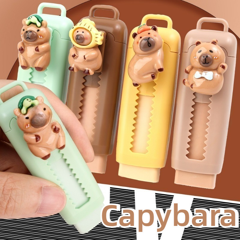 Capybara Eraser Student Stationery Writing Drawing Modify Erase Tool Creative Cartoon ...