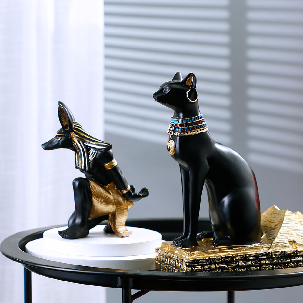 Creative Light Luxury Resin Wine Rack Diagonal Put Egypt Anubis Dog God ...