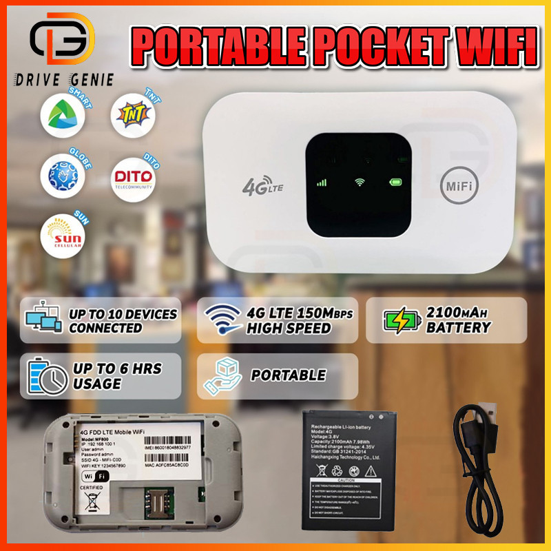 MF800 4G LTE Pocket WiFi Openline Hotspot Router Modem Universal Sim ...
