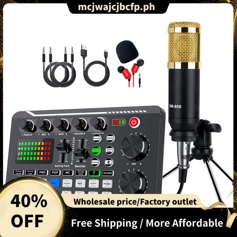 Perfect Condenser Microphone Set Live Sound Card F998 BM800 Set ...