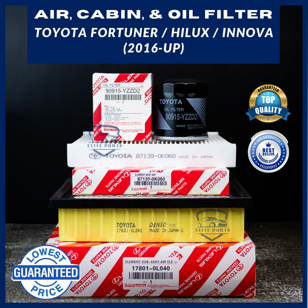 FILTER SET! Cabin, Air & Oil Filters For TOYOTA FORTUNER / HILUX ...