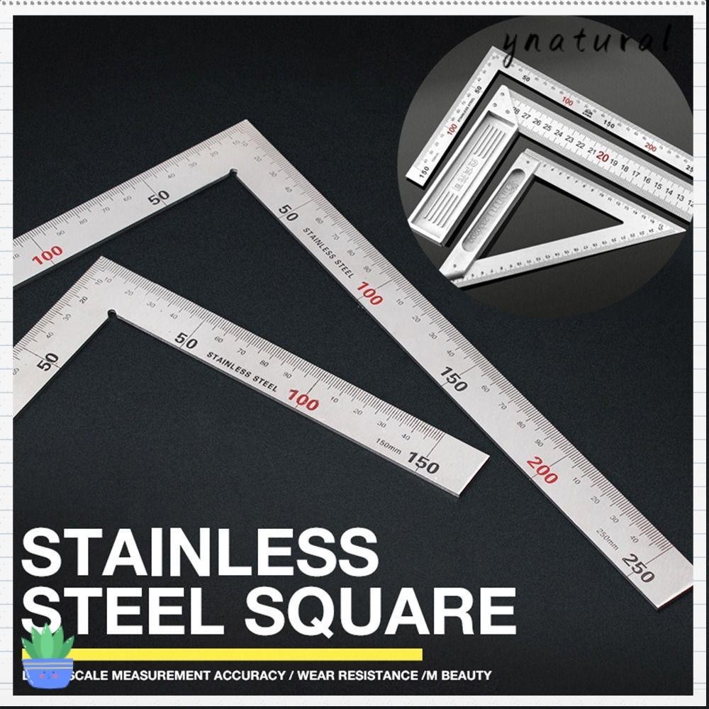 YNATURAL Angle Square Ruler, 30/50CM Stainless Steel Right Angle Gauge ...