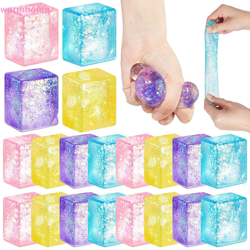 WMPH 1PC Squishy Colored Ice Cube Fidget Toys Funny Stress Reliever ...