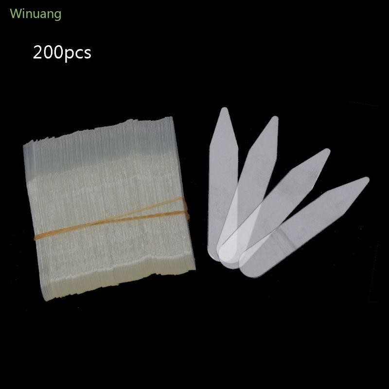 Winu 200Pcs Plastic Clear Collar Stays Stiffeners Stay Bones Men Shirt ...