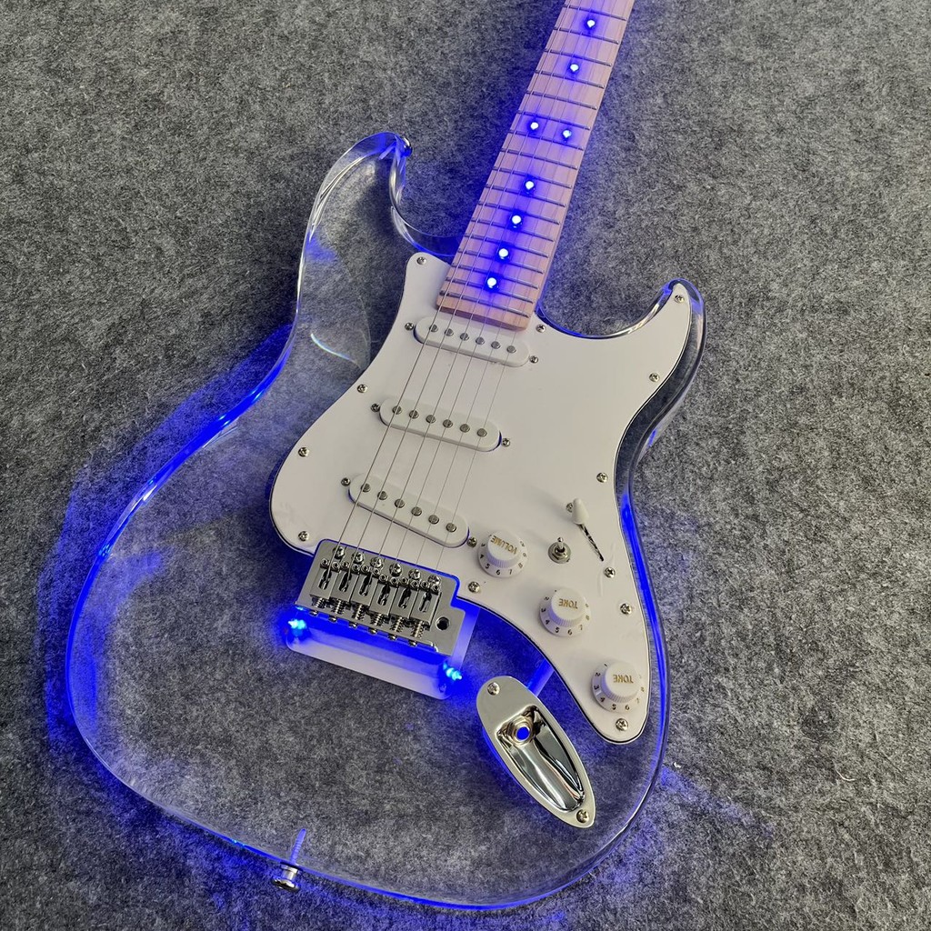 Fender Stratocaster Acrylic Electric Guitar Blue Light SSS Pickups ...