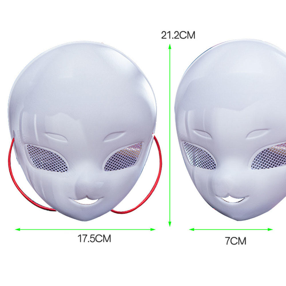 Cute Full Face White Mask Matte DIY Blank PVC Masks Halloween Party ...