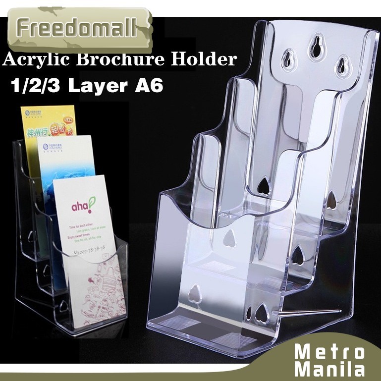 A6 Acrylic Brochure Holder 1/2/3Layers Clear Pocket Booklet Leaflet ...