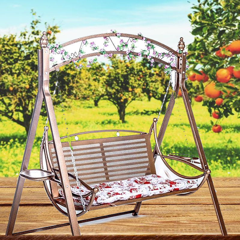 Double Swing Chair Outdoor Balcony Chair Patio Foot Rocking Chair Adult ...