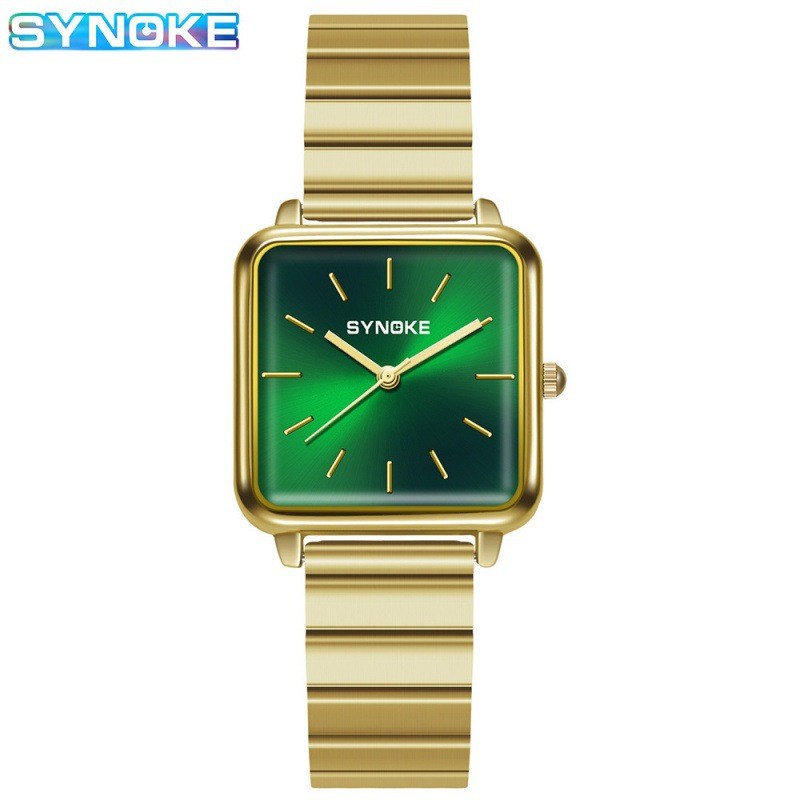 Synoke Moment Fashion Trend Small Square Watch Alloy Strip Nail Scale ...