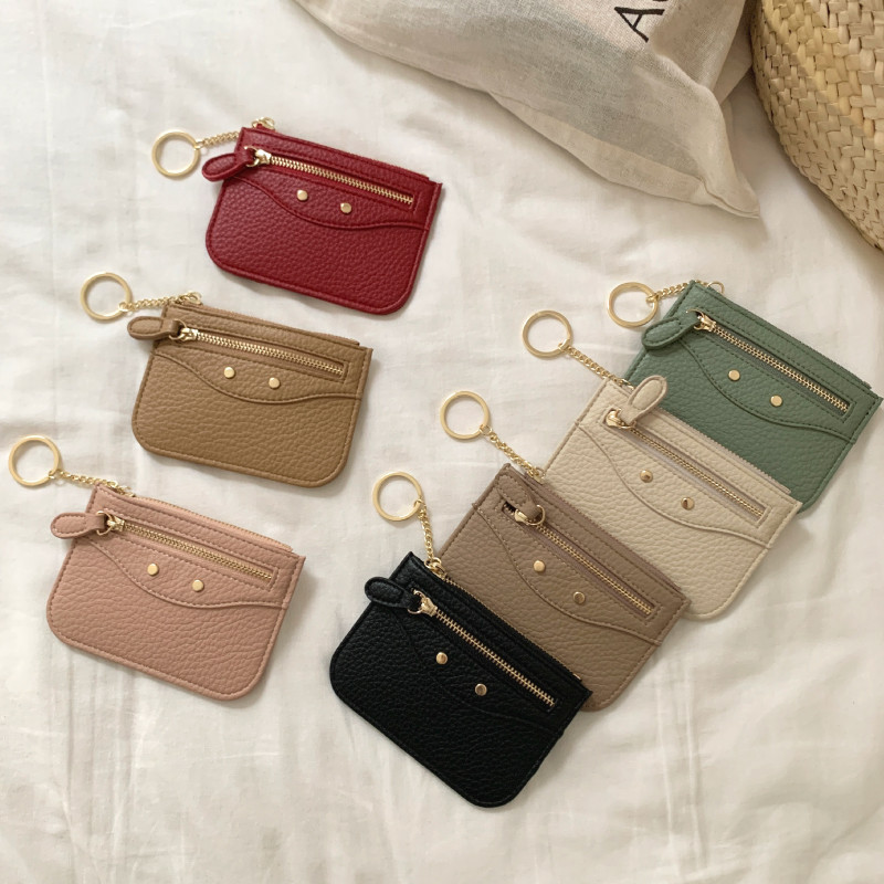 Fashion Cute Women Mini Purse PU Leather Slim Multi Card Case Keychain ...
