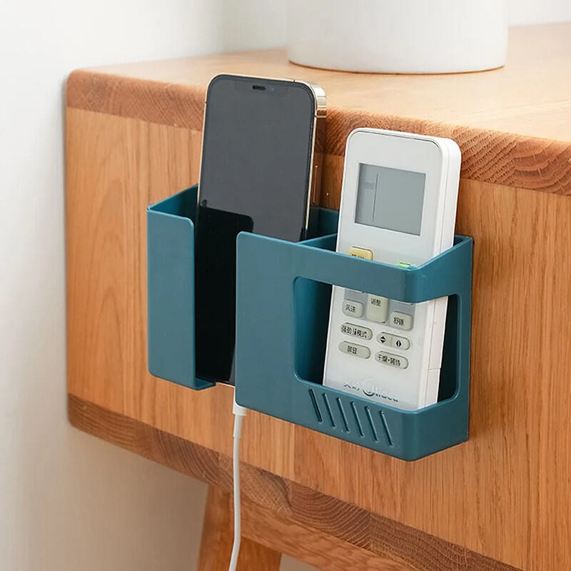 2 In 1 Household TV Remote Control Mobile Phone Holder Wall Storage Box ...