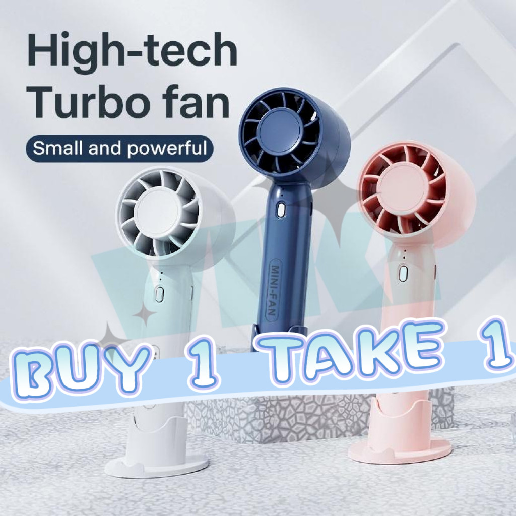 【BUY 1 TAKE 1】T10 Portable Mini Fan USB Rechargeable Turbo Fan ...
