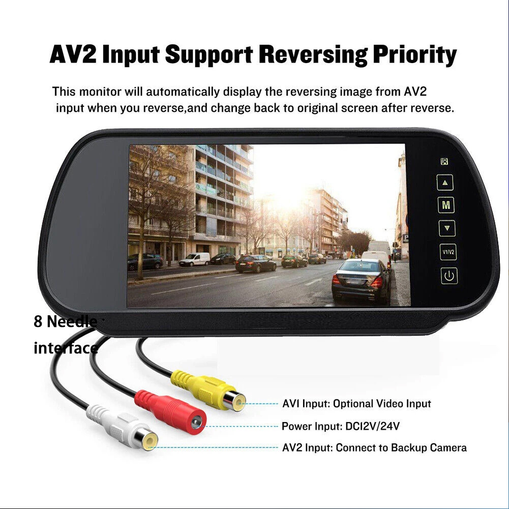 7 Inch LCD Screen Car Reverse Rear View Backup Camera Car TV Display ...